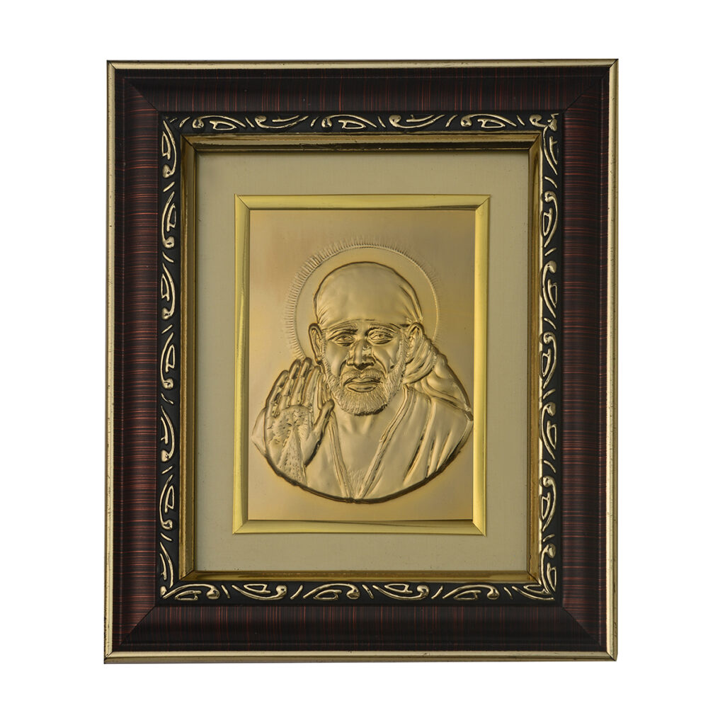 Sai Baba Gold Plated Photo Frames - Pray Everyday