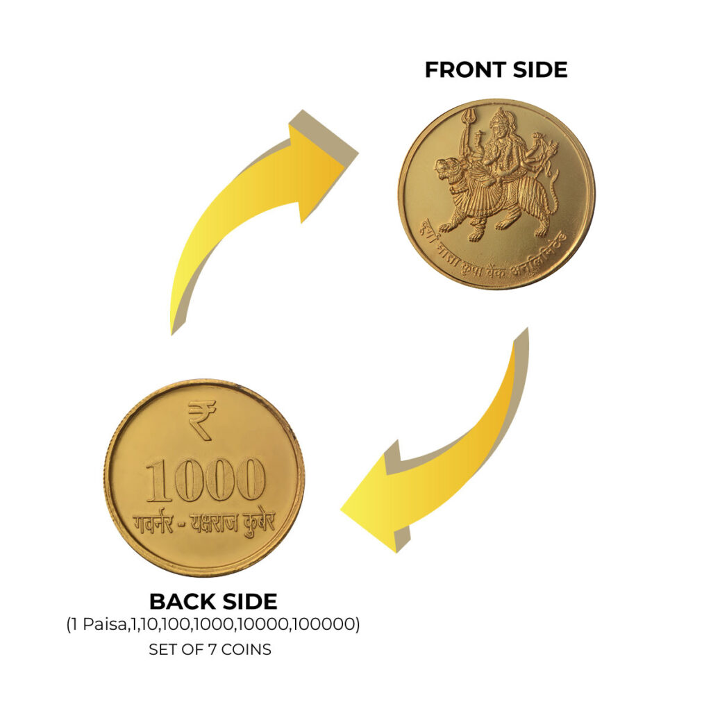 Durga Mata Gold Plated Coins - Pray Everyday