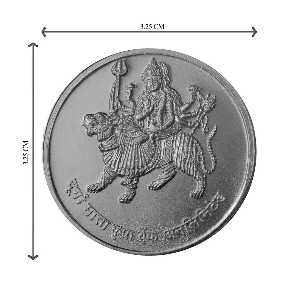 Durga Mata Silver Plated Coins -Pray Everyday